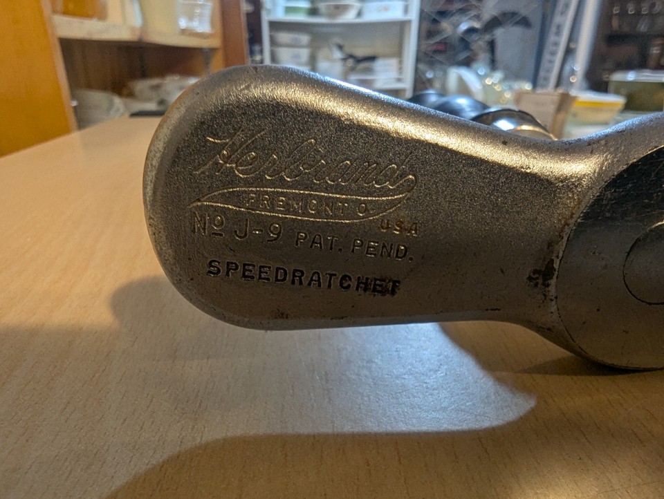 Vintage HERBRAND J-9 SPEEDRATCHET USA Spin Handle Wrench Tool 3/8" BIN ...