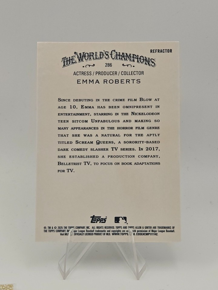 2025 Topps Allen & Ginter - Emma Roberts Chrome Refractor | eBay