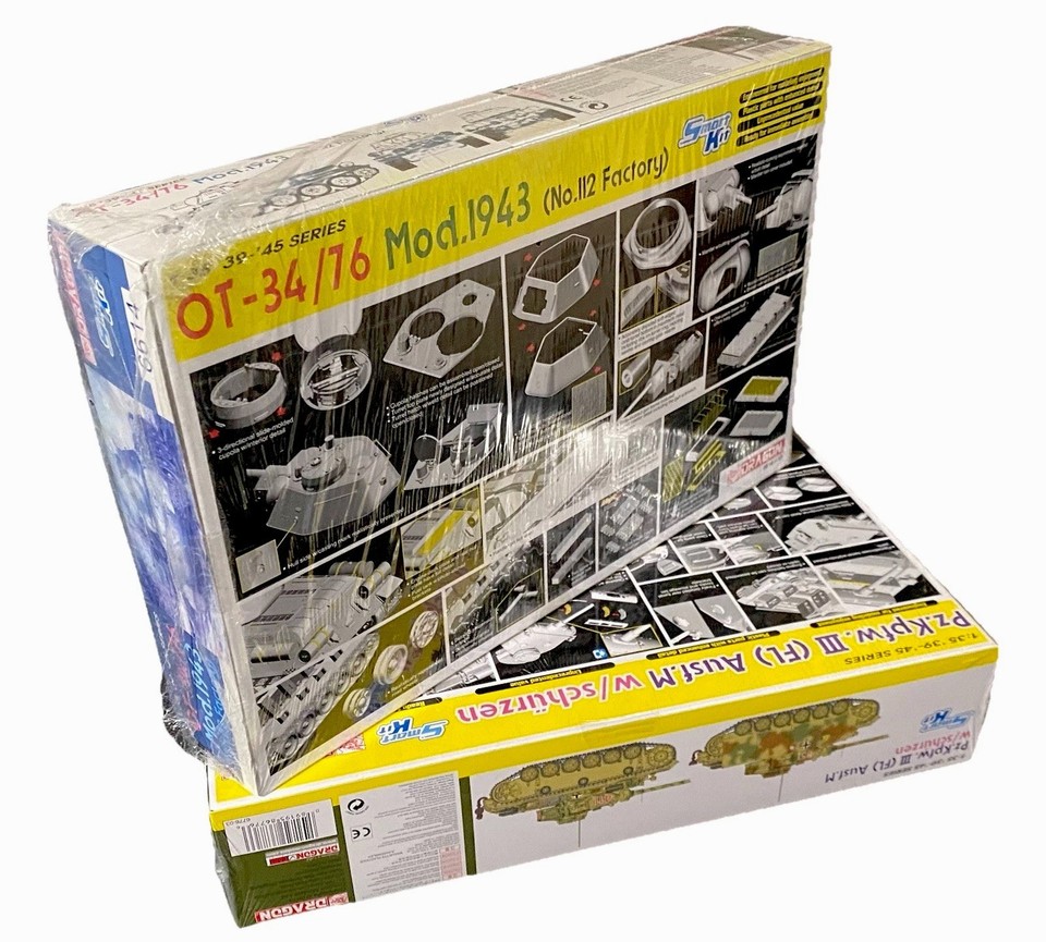 1/35 DRAGON Pz.Kpfw. III (FL) 6776 + T-34/76 Mod. 1943 WW2 Model Kits ...