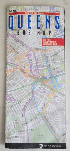 Vintage 1997 ~ July Queens New York Bus Map New York City ~ NYC Transit MTA | eBay