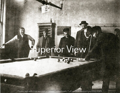 Old Time Pool Room Pool Players Vintage Balls Cues Men Playing 1890 ...