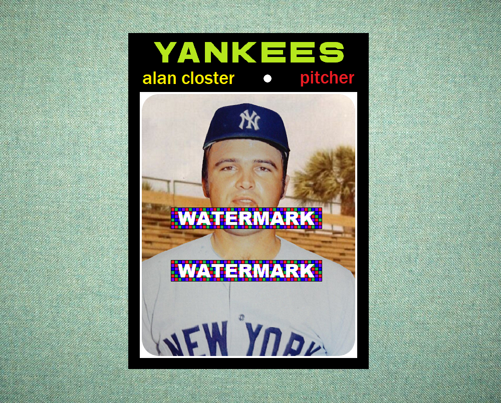 Alan Closter New York Yankees 1971 Style Custom Baseball Art Card | eBay