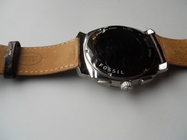 Fossil Mens Chronograph Brown Leather Band Analog Quartz & Battery ...