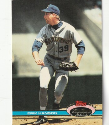 FREE SHIPPING-MINT-1991 Topps Stadium Club Erik Hanson #9 MARINERS ...