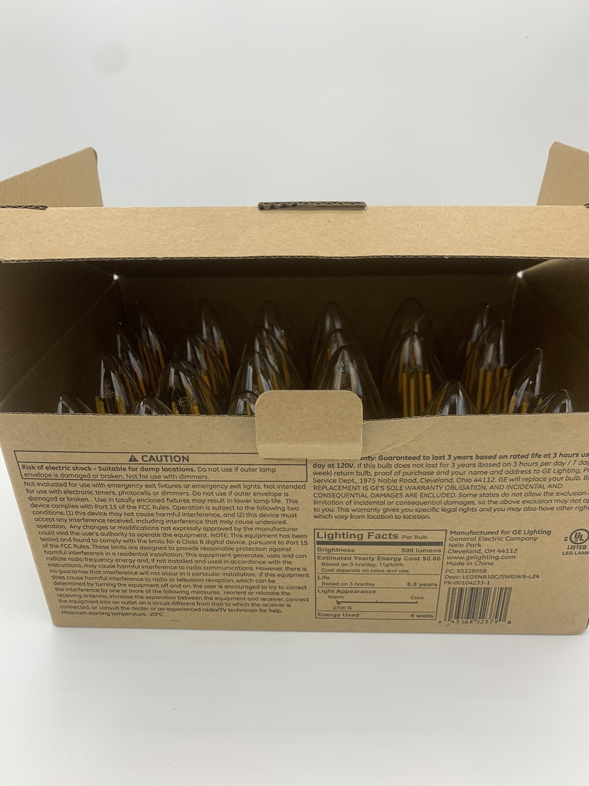 24-Pack GE LED light bulbs B10C-Daylight 5 000K 5W (60 W replacement ...