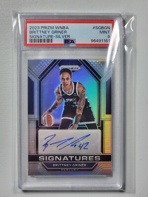 Brittney Griner - 2023 Panini Prizm WNBA Signature Silver- Auto - PSA 9 ...