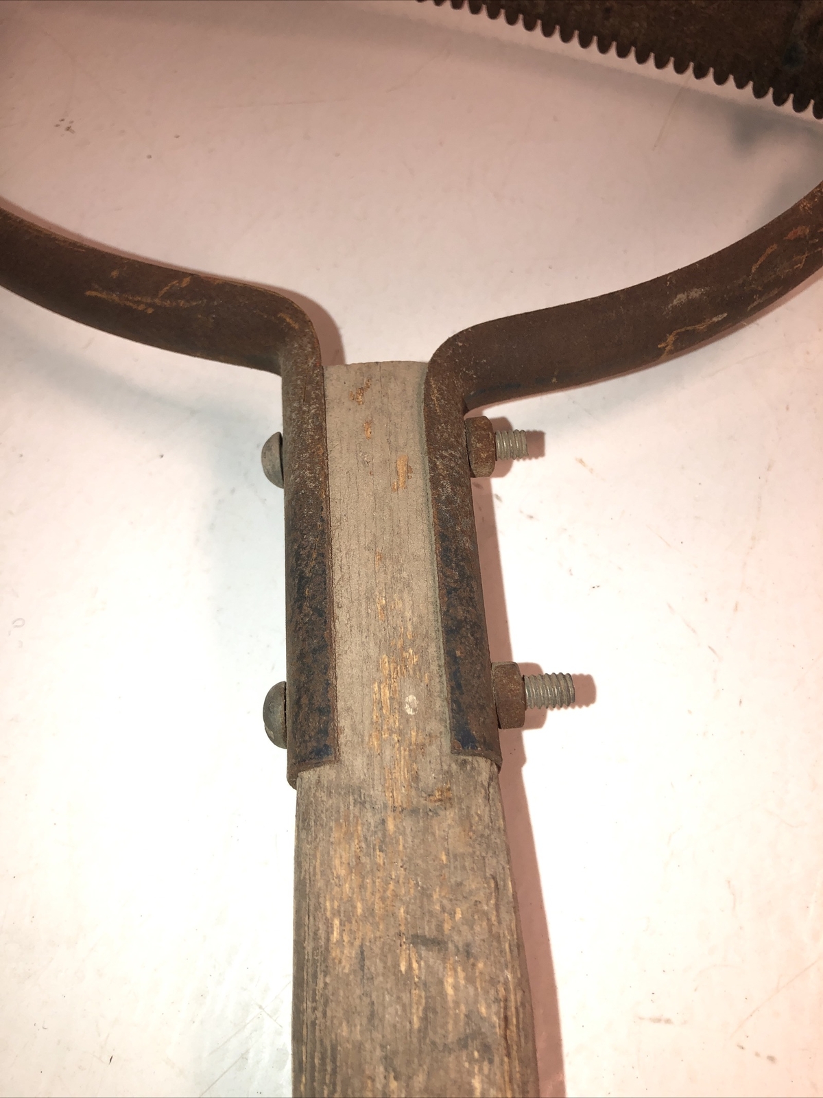 Vintage Weed Grass Trimmer Sling Blade Wood Handle Rustic Sickle Wacker ...