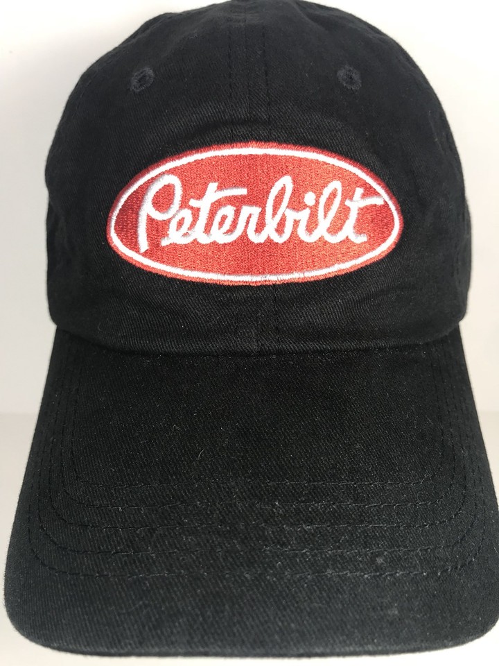 Peterbilt Trucks Motors Cap Basic Black Logo Trucker Hat Rush Truck ...