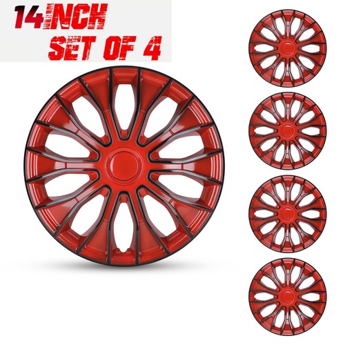 Qty 4 14 inch Wheel Rims Cover Snap On Full Hub Caps Fit R14 Tire Steel ...