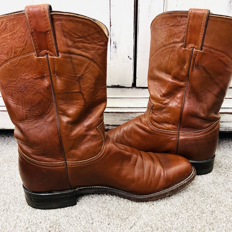 Justin Classic Jackson Deerlite Marbled Roper Boots Chestnut Brown Mens ...