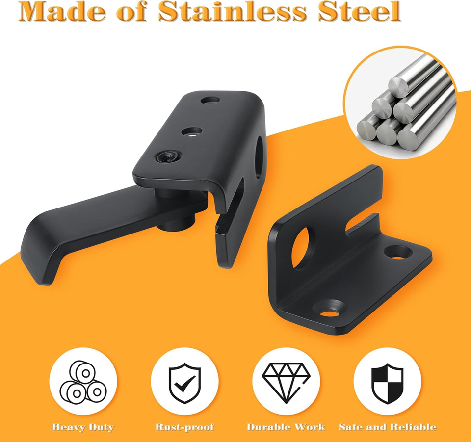 Flip Latch Gate Latch,Black Shed Door Latch Barn Door Lock Shed Lock ...