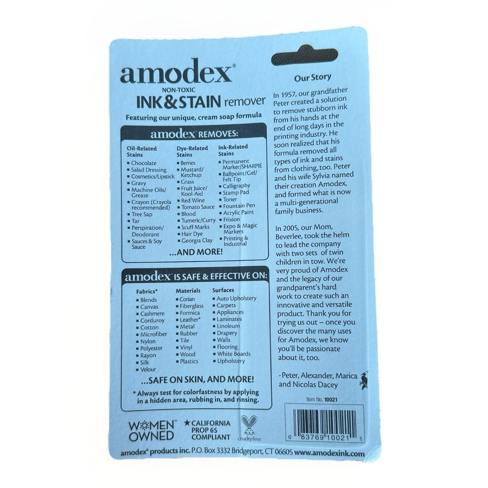 Amodex Ink & Stain Remover Pocket & Travel Size - 0.5 fl oz NEW 🫟 | eBay