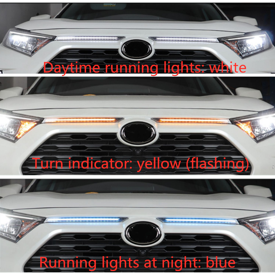 LED DRL Daytime Running Light Car Hood Kit For 2019-2025 Toyota RAV4 ...