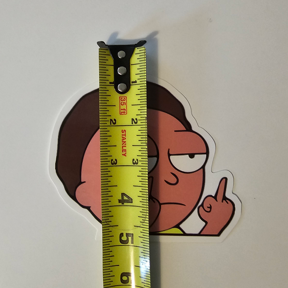 Rick and Morty Vinyl Decal Stickers 4 Pcs – 5" Funny Middle Finger ...