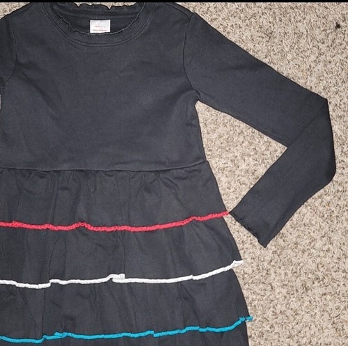 Hannah Anderson Sweater Dress 10 Girl black tiered ruffle long sleeve ...