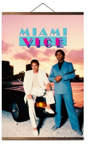 Miami Vice Art Wood Scroll Print Canvas Poster | eBay