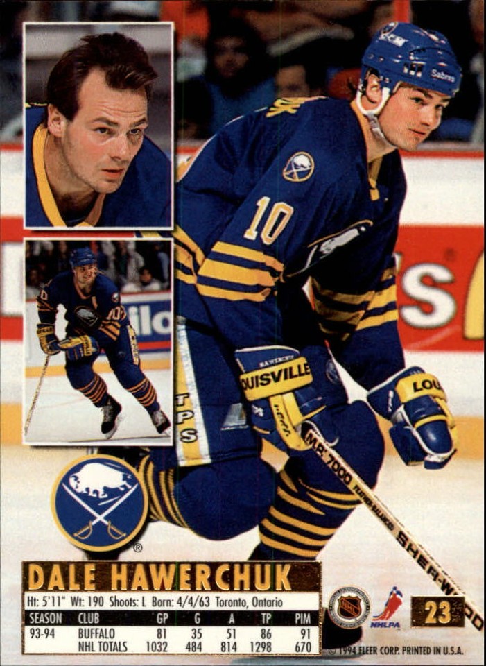1994-95 Ultra Buffalo Sabres Hockey Card #23 Dale Hawerchuk | eBay