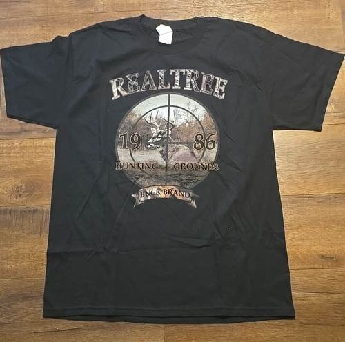 RealTree Hunting Ground 1986 Buck Brand T-Shirt Men’s Size Large Black ...