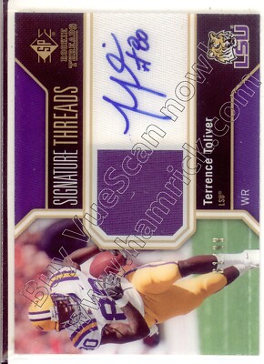 terrence toliver rookie rc draft auto jersey patch lsu bengal tigers ...