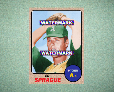 Ed Sprague Oakland Athletics A's 1968 Style Custom Baseball Art Card | eBay