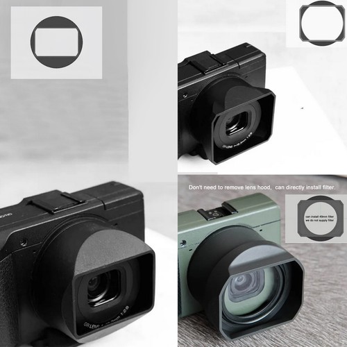 3D Print PC Rectangle Lens Hoods Adapter Ring Cap Cover For Ricoh GR ...