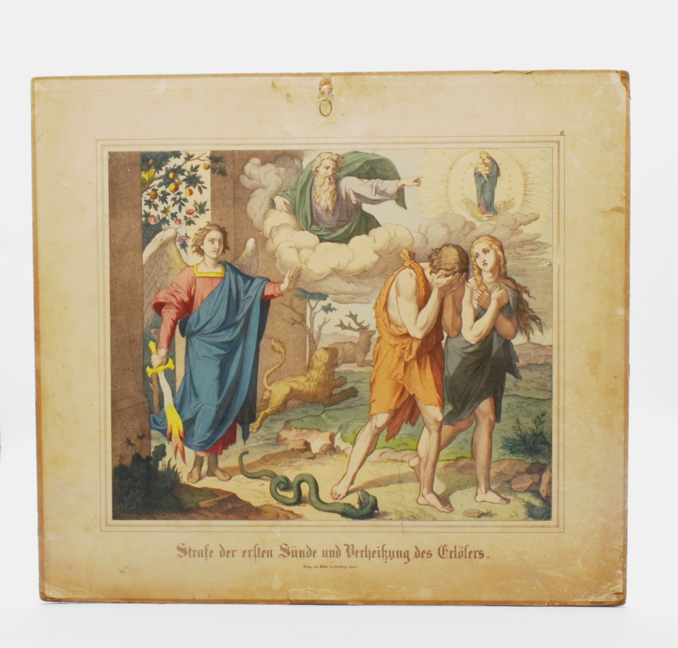 Two Prints Antique Religious Scenes Colouring Ed Herder Fribourg No. I ...