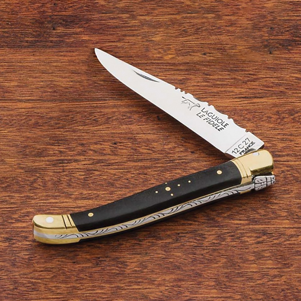 Laguiole Le Fidele Pocket Knife - 7.9” Handmade Folding Knife with Wood ...