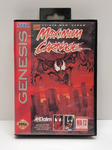 Maximum Carnage Case Only (Sega Genesis, 1994) Hang Tab Authentic No Game | eBay