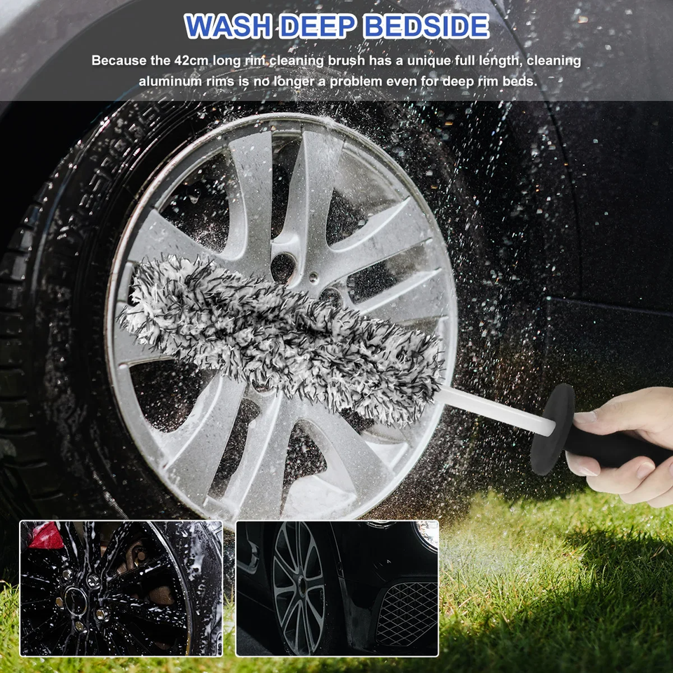 Car Alloy Wheel Cleaning Brush Tool Tire Washing Clean Soft Bristle ...