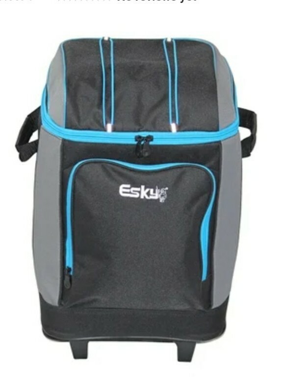 ESKY 42 Can Wheeled Large Soft Cooler Retractable Handle Zip Top Front ...