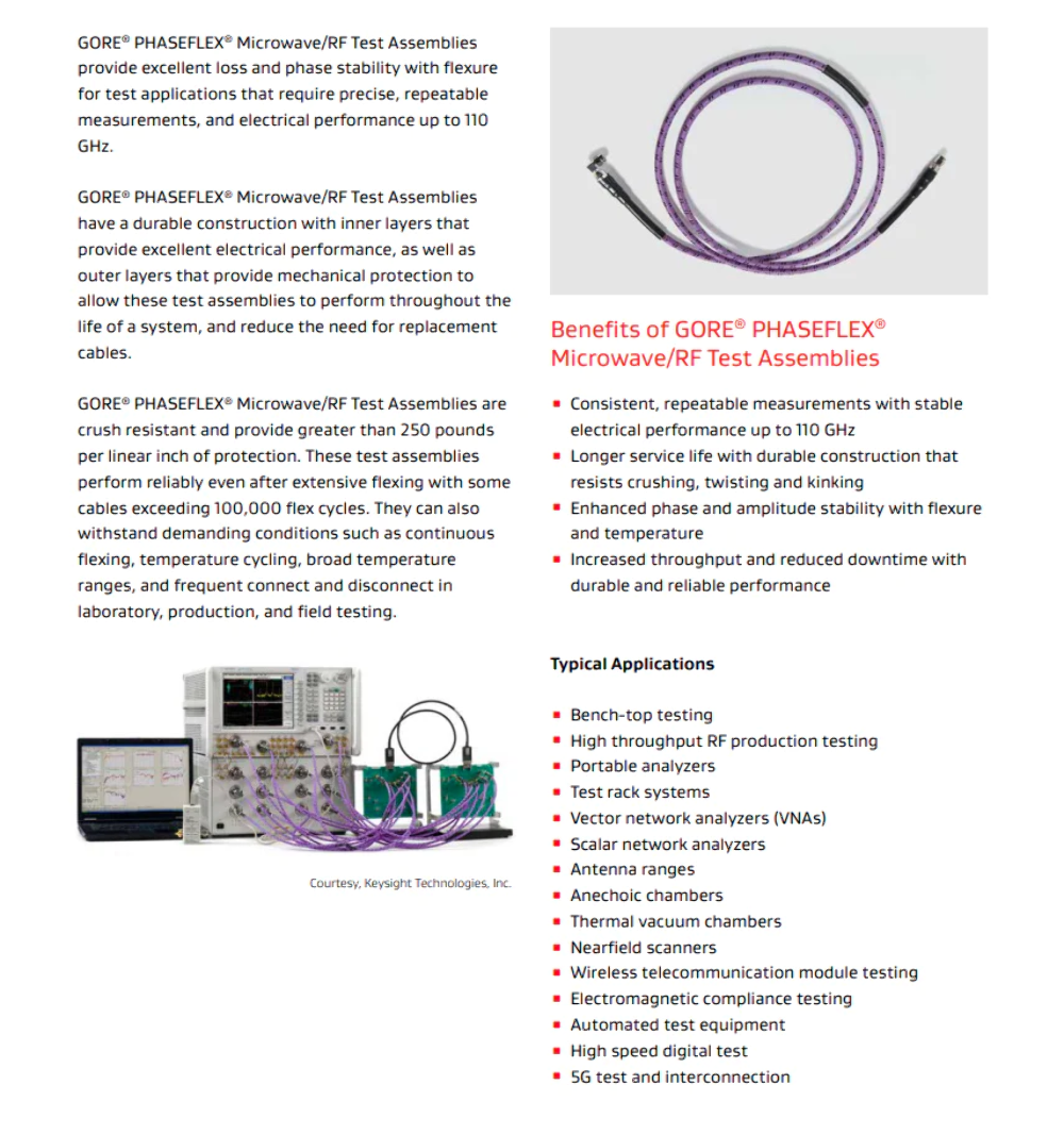 3 ft - GORE 0Z0CK0CQ0360 Cable ASSY PHASEFLEX 50GHZ 2.4MM | eBay