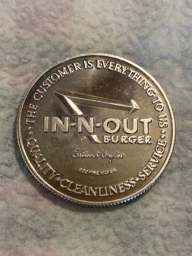 Rare in n out burger 1987 99.9% silver twenty dollar coin | eBay