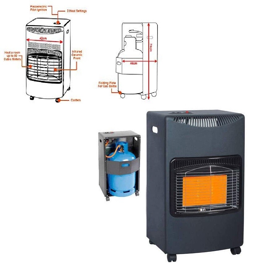 ELPINE / VOLCAN portable calor gas heater 4.2 KW butane LPG heating ...