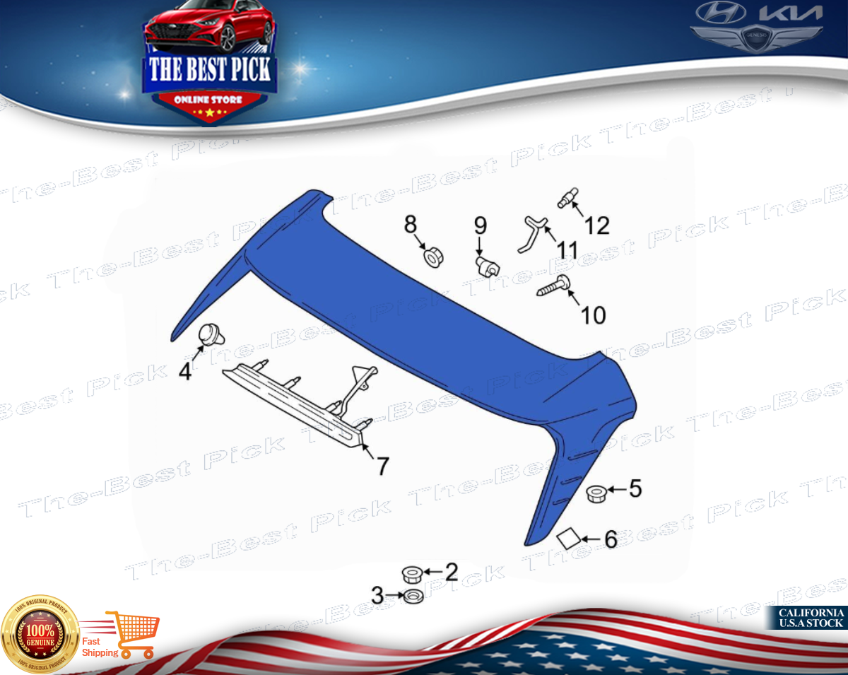 2018 2019 2020 Hyundai Kona Deck Lid Liftgate Hatch Spoiler Wing 87210 ...
