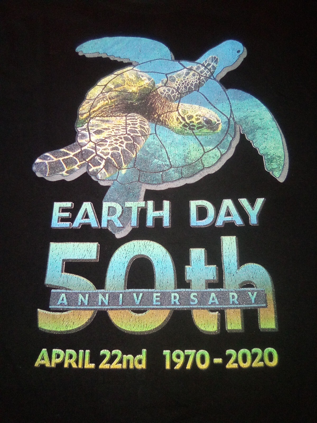 Earth Day 50th Anniversary Sea Turtle Black Size 3XL - Gem