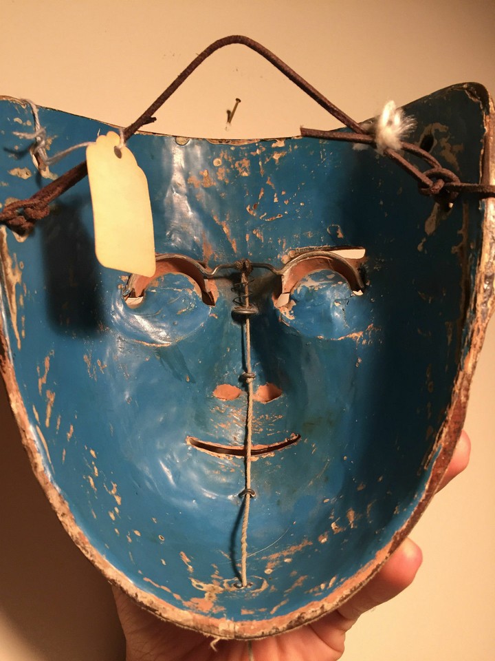 Collection (3) Mexican Catrine (Dandy) Masks w/Glass Eyes Santero Reyes ...