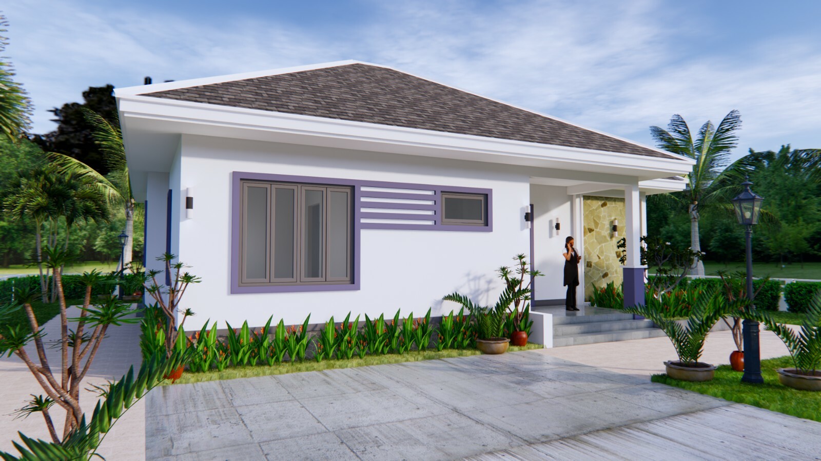 House Plan 12x9 Meter 40x30 Feet 2 Beds 2 Baths Hip Roof PDF Plan (A4 ...