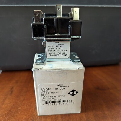 White Rodgers Type 91 Relay 24VAC 50/60HZ DPDT 6 Pin 12HP 125/250 VAC ...