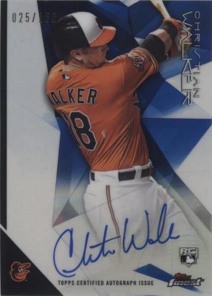 2015 Topps Finest - Autographs Blue Refractor #FA-CW Christian Walker ...