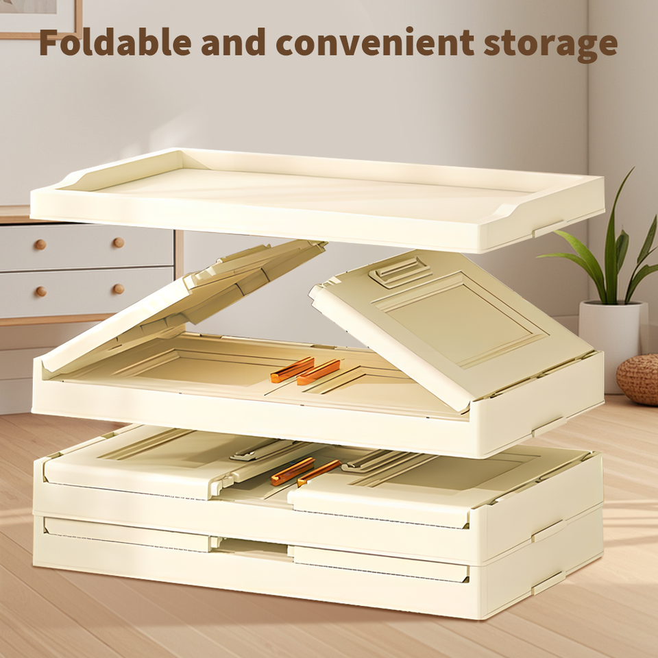 Large Folding Storage Box Stackable Case Cabinet Closet Home Organizer ...