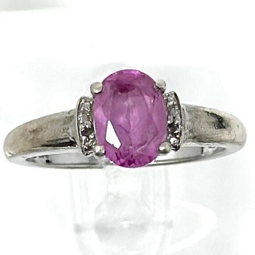 Vintage Sterling Silver 925 Oval Cut Natural Pink Amethyst Stone Size 7 ...