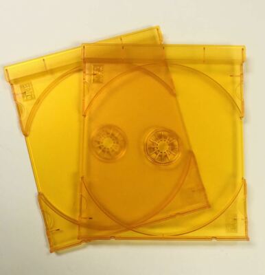 10 PCS NEW HIGH QUALITY USA Made CD Trays ORANGE w Compact Disc Audio ...