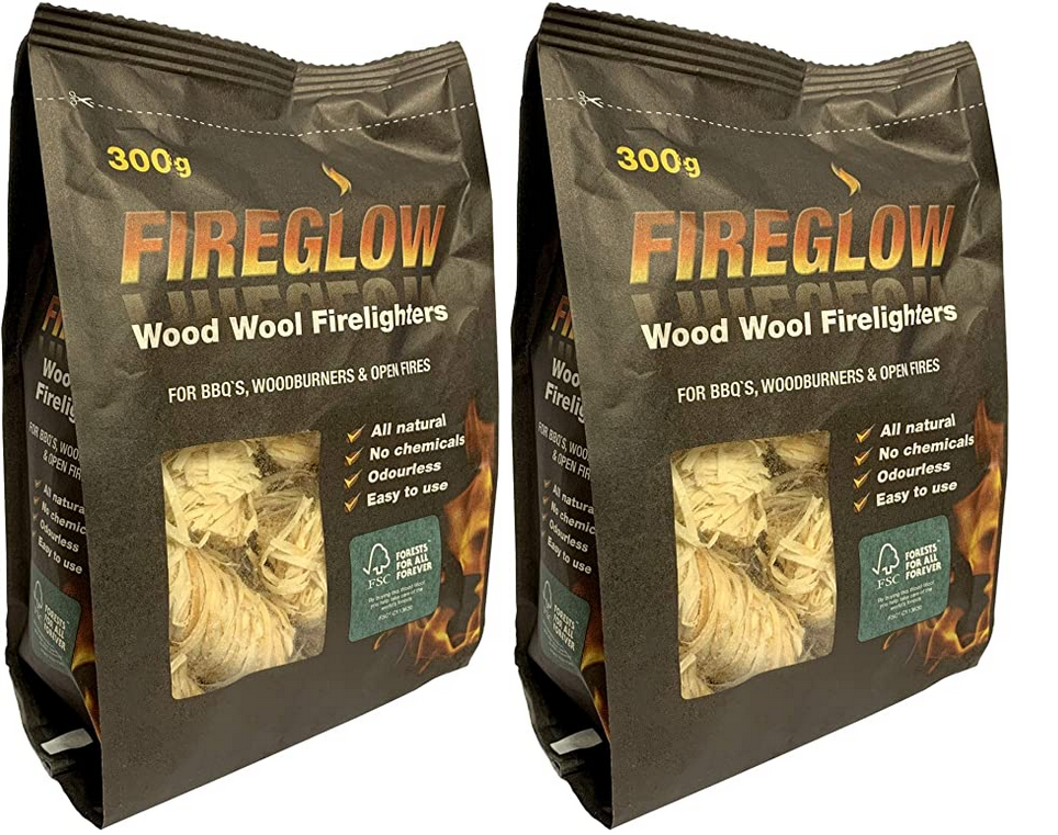 Wood Wool Firelighters Natural Wax for Woodburners Open Fires BBQ ...