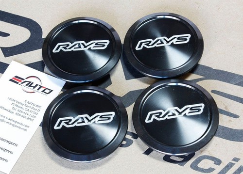 4x Rays Black/SL Time Attack Center Cap ZE40 TE37 Ultra Saga Sonic ...