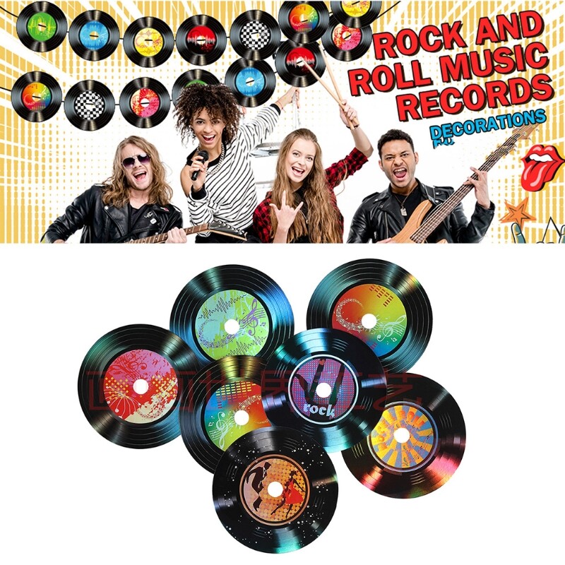 Rock & Roll Music Party Decoration Paper Record Cutouts Craft Room ...