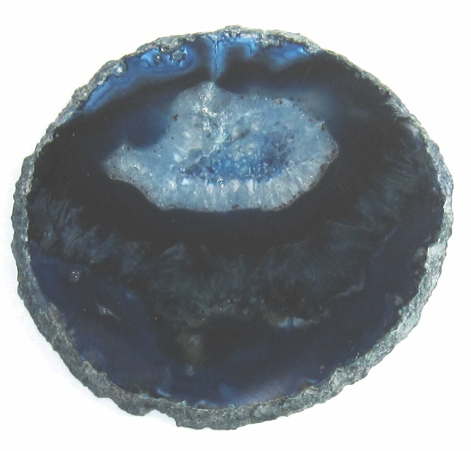 Brazilian Agate Geode Polished Slab / Slice - 3.3" x 3.2" - Blue - 66 ...