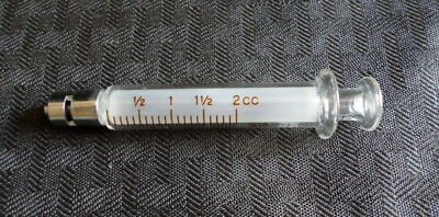 BD Multifit 2cc 2mL Glass Reuseable Syringe w/ Metal Luer-Lock Tip ...
