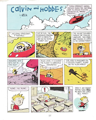 1980's Vintage CALVIN AND HOBBES COMIC STRIP Pin-Up ART - SPACEMAN ...