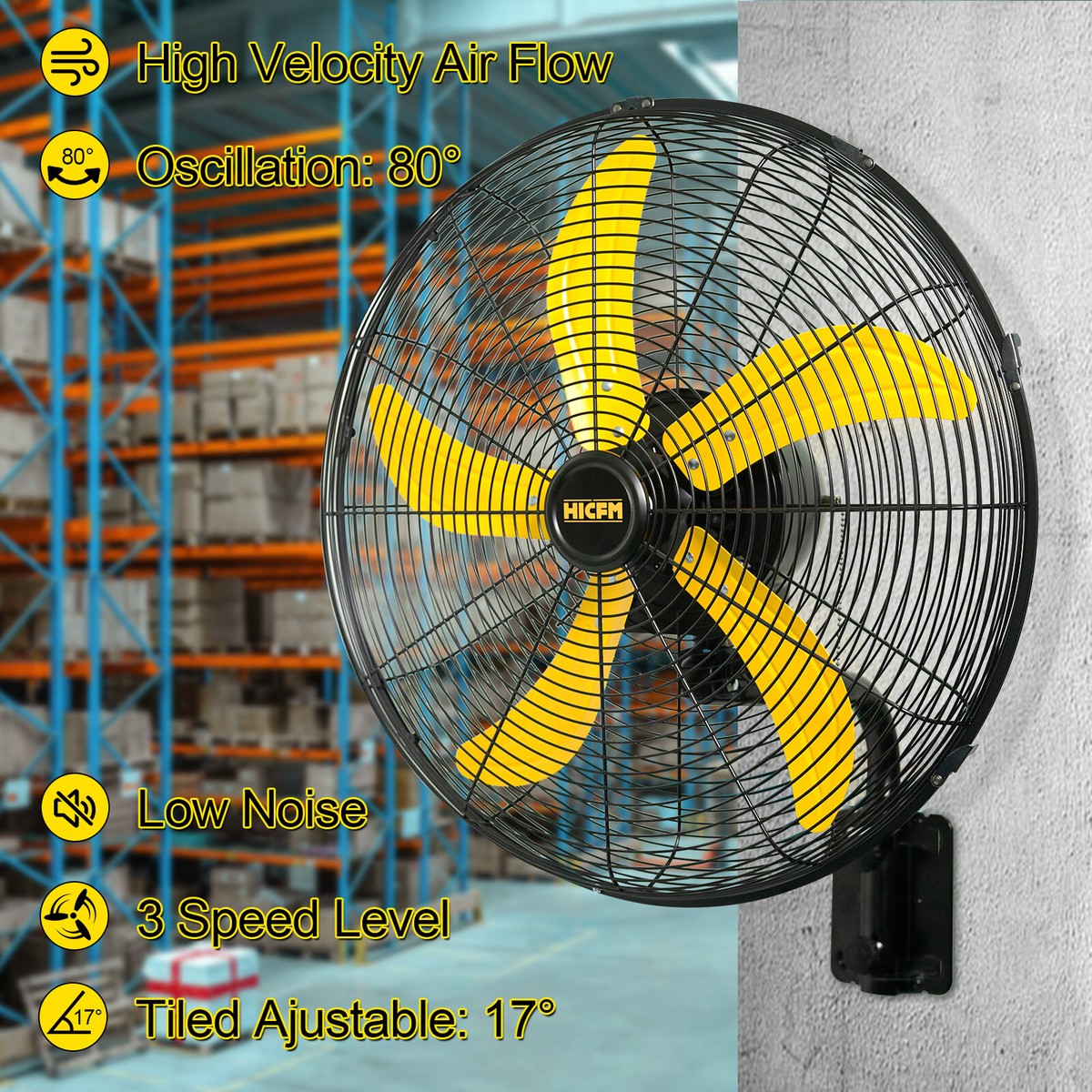 Industrial Wall Fan Industrial Wall Fan IP44: Bladed Design