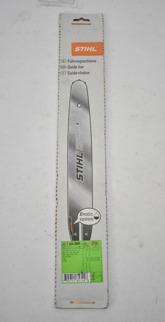 Stihl Chainsaw Guide Bar 14" 3/8" Pitch x .045" 50DL 3005-000-3909 ...